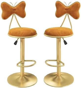 Generic Drehbare Barhocker, h&ouml;henverstellbare Tresenhocker, Esszimmerst&uuml;hle, Samt-Barst&uuml;hle mit geschwungener R&uuml;ckenlehne, K&uuml;cheninsel, Kneipe