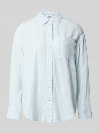 s.Oliver Red Label Relaxed Fit Langarmbluse aus Leinen-Viskose-Mix