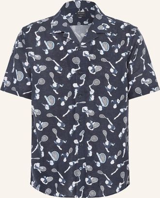 Olymp Resorthemd Comfort Fit Mit Leinen blau