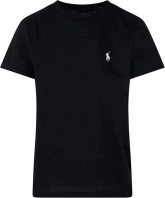 Polo Ralph Lauren Femme, Tops, Noir, Taille: 40 FR T-shirt ras du cou avec broderie poney