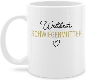 Shirtracer Tasse Tassen 325ml - Mama - Weltbeste Schwiegermutter - 325 ml - Weiß - geschenke muttertagstasse mum mother in law teetasse moms cup mütter beste kaf