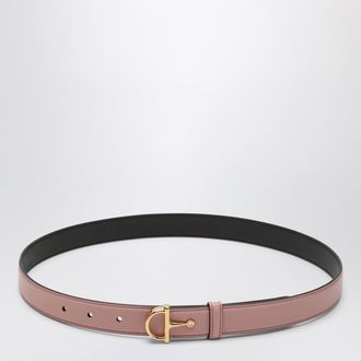 Gucci Schmaler rosa G&uuml;rtel mit Half-Horsebit-Schnalle
