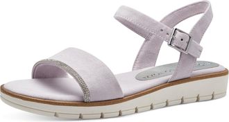 Marco Tozzi Damen Sandalen mit Keilabsatz mit Glitzerdetail Vegan, Lila (Lavender), 36 EU