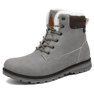 Mishansha Winterschuhe Herren Gefüttert Winterstiefel Damen Outdoor Wanderschuhe Warm rutschfest Schneestiefel Hellgrau 43 EU