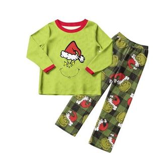 Generic Le Grinch Pyjama Noel Famille De Grinch Homme Garcon Vetement Couple Enfant Assorti Deguisement Noël Chaud Et Doux Pull Costume The Coton Ensemble Fem