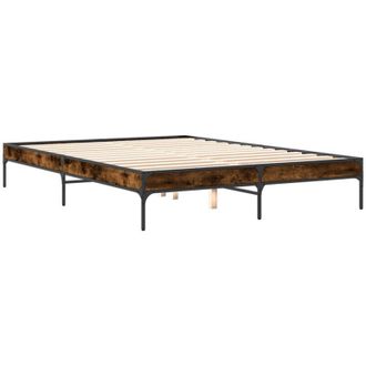 vidaXL Bettgestell R&auml;uchereiche 140x200 cm Holzwerkstoff und Metall Vidaxl