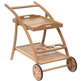 Hesperide Hesperide - Servierwagen auf Rollen f&uuml;r Garten tiwi, mit abnehmbarem Tablett, Akazienholz