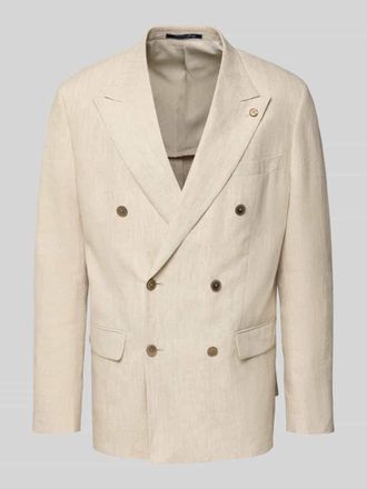 Christian Berg Regular Fit Sakko aus Leinen mit Pattentaschen