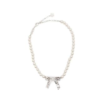 Shushu/Tong Shushu/Tong, Femme, Accessoires, Gris, Taille: ONE Size Yvmin Teen Foil Bow Pearl-Embellished Necklace