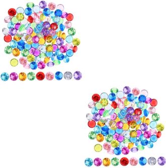 Heallily 2 Sätze Teiliges Bunte Kristall Diamanten Simulierte Facettierte Dekosteine Vielseitige Tischdekoration Für Hochzeit Party Vase Füller Farbenfrohe Kun