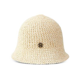 Maison Michel Femme, Accessoires, Beige, Taille: ONE Size Chapeau &agrave; plaque logo