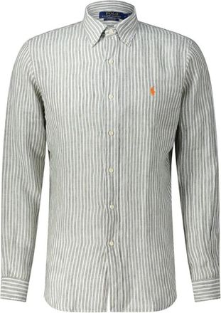 Polo Ralph Lauren Homme, Chemises, Vert, Taille: 2XL Custom Fit Linen Shirt