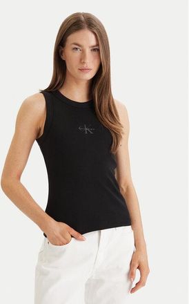 Calvin Klein Jeans Top LV047E200G Schwarz Slim Fit