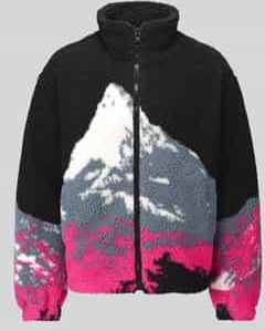 Only & Sons Teddyjacke mit gro&szlig;em Bergmotiv