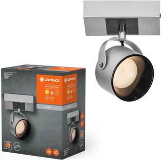 Ledvance DECOR SPOT JUPITER, 5,8W, 185lm, silber, Spotleuchte, verstellbare Köpfe, vielseitig anwendbar, Innenraumspot, warmweiße Lichtfarbe, hochwertige Optik
