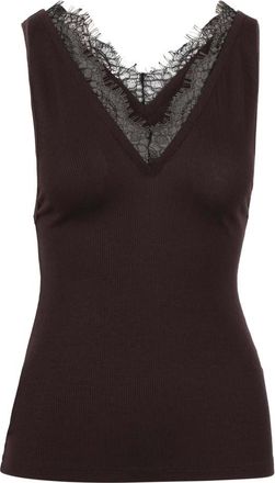 Nanushka Femme, Tops, Brun, Taille: 40 FR D&eacute;bardeur c&ocirc;tel&eacute; avec dentelle
