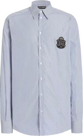 Dolce & Gabbana Homme, Chemises, Bleu, Taille: L Chemise Martini Ray&eacute;e