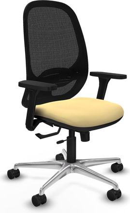 Piqueras y Crespo Cilanco Computerstuhl mit 3D-Armen, h&ouml;henverstellbare Lendenwirbelst&uuml;tze, ausgestattet mit Syncro/Traslack und Schneideschaum, Schwarz/Cremefarben