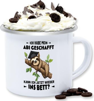 Shirtracer Emaille Tasse Blechtasse - Tassen - Ich habe mein Abi geschafft Faultier I Abi Geschenk Ideen Abitur 2025 Geschenke zum Abitur Abschluss Geschenke - 3