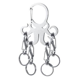 Generico Porte-cl&eacute;s en m&eacute;tal Polype - Crochet porte-cl&eacute;s pour voiture avec anneau porte-cl&eacute;s, d&eacute;coration pour sac, accessoires de mode bijoux animaux pour homm