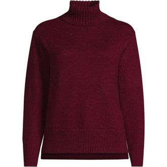 Lands End Softer Pullover mit Rollkragen, Damen, Gr&ouml;&szlig;e:36-38 regular, Rot, Polyacryl/Baumwoll-Mischung/Woll-Mischung, by Lands End
