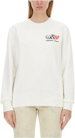 Moschino Femme, Sweatshirts et sweats &agrave; capuche, Blanc, Taille: 40 FR Painter Sweater