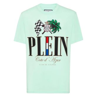 Philipp Plein Homme, Tops, Vert, Taille: 2XL T-Shirt Col Rond D Azur