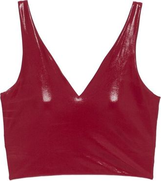 Macron V-neck Cropped Performance Top