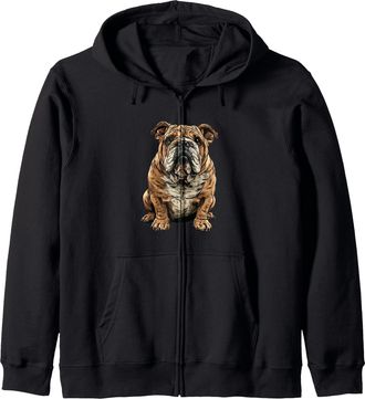 Whyitsme Design Brindle Bulldogge Hund Illustration Kapuzenjacke