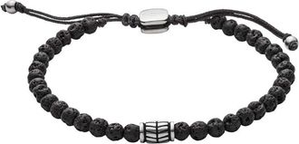 Fossil Armband F&uuml;r M&auml;nner Wellness, Innenl&auml;nge: 170mm~250mm Schwarzes Halbedelsteinarmband, JF02887040