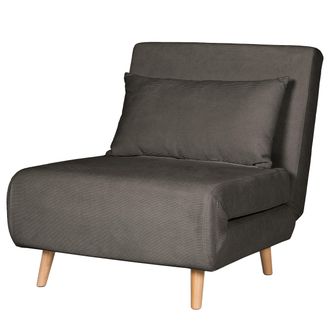 M&oslash;rteens home24 Schlafsessel Grau/Grau Cordstoff Eldrid Buche Hell 77 x 81 x 90cm