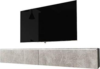 Selsey Kane - TV-Lowboard hängend/stehend 180 cm (Beton-Optik mit LED)