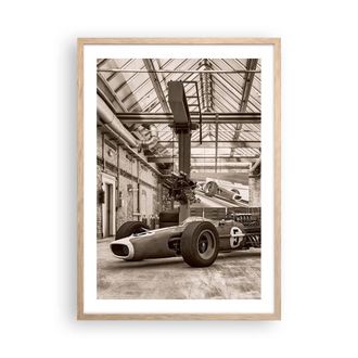 Arttor Wandposter Art Prints 50x70cm Poster Rahmen helle Eiche Formel 1 Rennen Retro K&uuml;che Wanddeko Bild Wand Kunstdruck Deko Wandbilder Dekoration Wohnzimme