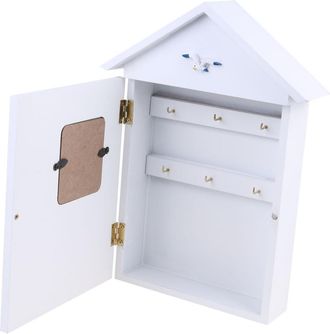 Soimiss Holz-schlüsselkasten Mit Wandhalterung Schlüssel-Organizer Aus Holz Für Küche Flur Garage Oder Eingangsbereich Mit Mediterranem Ornament Vögel