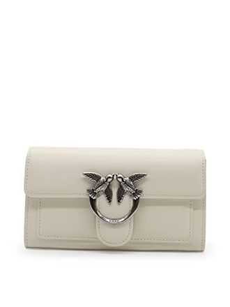 Pinko LOVE ONE WALLET C VITELLO SETA, LOVE ONE PORTEFEUILLE C VITELLO SETA femme, Z14O_BIANCO SETA-OLD SILVER