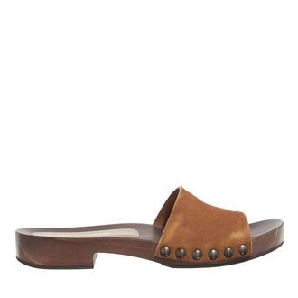 Miu Miu Sandalen - Suede Clog - Gr. 38 (EU) - in Braun - für Damen