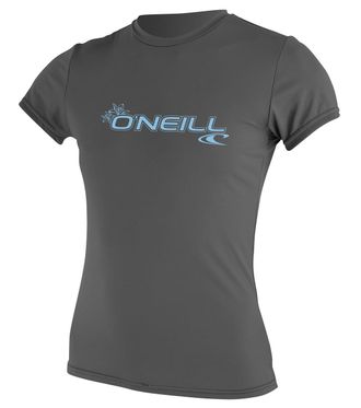 O'Neill Damen Basic Skins LSF 50+ Kurzarm-Sonnenshirt, Graphit, Größe L