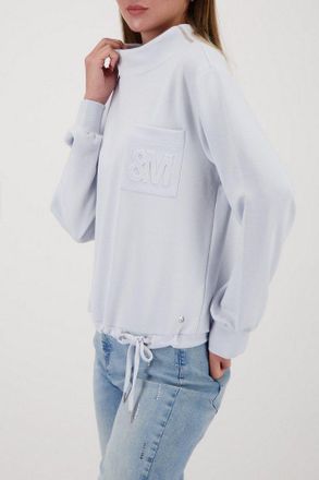 Monari Sweatshirt Sweatshirt Basic Schmuckdetail Regular fit mit Stehkragen