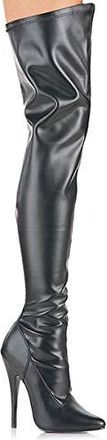 Devious Femme DOMINA-3000 Bottines Classiques, Noir (Blk STR PU), 44 EU