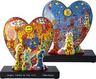 GOEBEL Heart Times in The City Sammlerfigur James Rizzi aus Porzellan in Bunten Farben, Maße: 20,5cm x 9cm x 23cm, 26-102-83-1