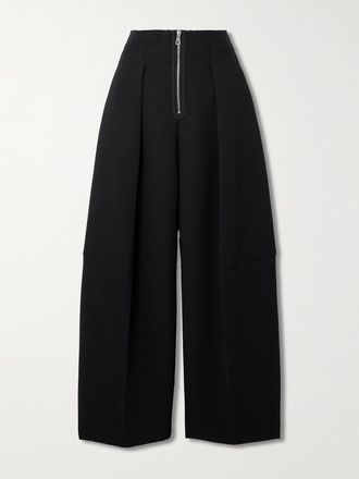 Jean Paul Gaultier Hose Aus Cr&ecirc;pe Mit Ripsbandbes&auml;tzen Und Falten - Schwarz