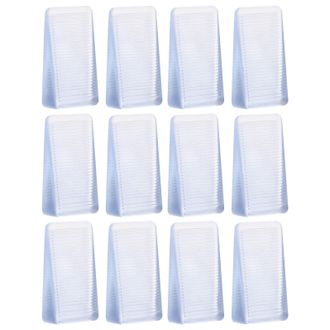 SOLUSTRE 12 St&uuml;ck rutschfeste PVC M&ouml;belnivellierer M&ouml;belkeile f&uuml;r Tische Sofas mit Transparentem T&uuml;rstopper Verschlei&szlig;fest und Formstabil f&uuml;r Haushalt und B&uuml;ro