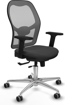 Piqueras y Crespo Schreibtischstuhl aus grauem Netzgewebe mit 2D-Armen, h&ouml;henverstellbare Lendenwirbelst&uuml;tze. Ausgestattet mit Syncro/Traslack und injiziertem Schaum. G