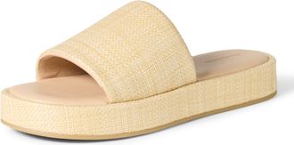 Amazon Essentials Damen Flatform-Schlappensandale, Natürlich Raffia, 35.5 EU