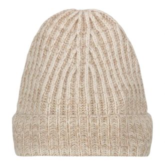 Malo Rippstrick-Beanie aus Kaschmir - - Accessories - Herren - Beige - ONE SIZE