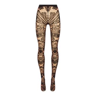 Wolford Tattoo Strumpfhose Braun - - Underwear - Damen - Schwarzk - S