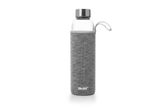 Ibili Flasche aus Borosilikatglas Cotton, Grau, 750 ml, wiederverwendbar, Schutz gegen Schl&auml;ge