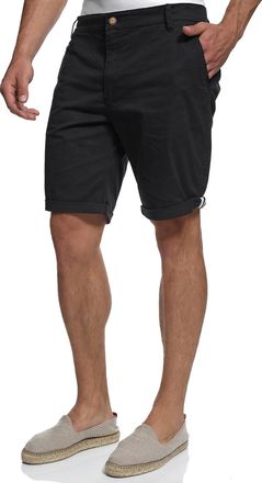 Indicode Herren Creel Chino Shorts mit 5 Taschen | Bermuda Herrenshorts Chinoshorts Freizeitshorts M&auml;nner Black, 3XL