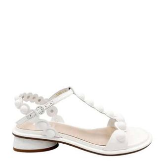 Jeannot Femme, Chaussures, Blanc, Taille: 38 EU Sandales en Cuir Verni Blanc