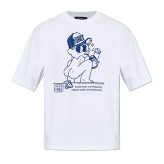 Dsquared2 Bedrucktes T-Shirt - - Tops - Herren - Wei&szlig; - XL